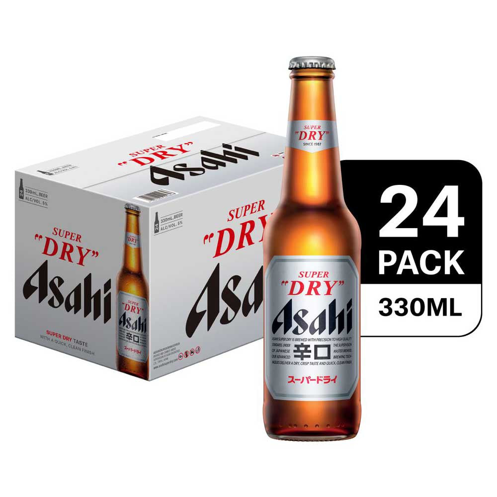 Buy Asahi Super Dry Bottle Beer (24 Btls x 330ml) | Wines Online Singapore